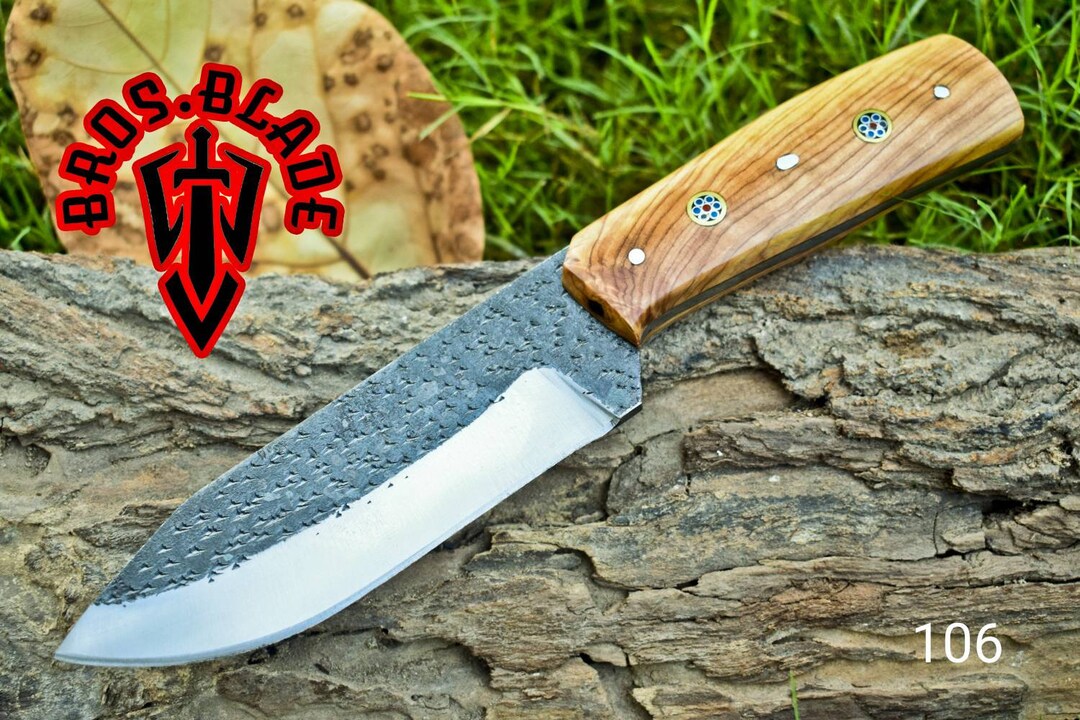 Bone Handle Skinner Knife With Leather Sheath,fixed Blade, Bushcraft ...