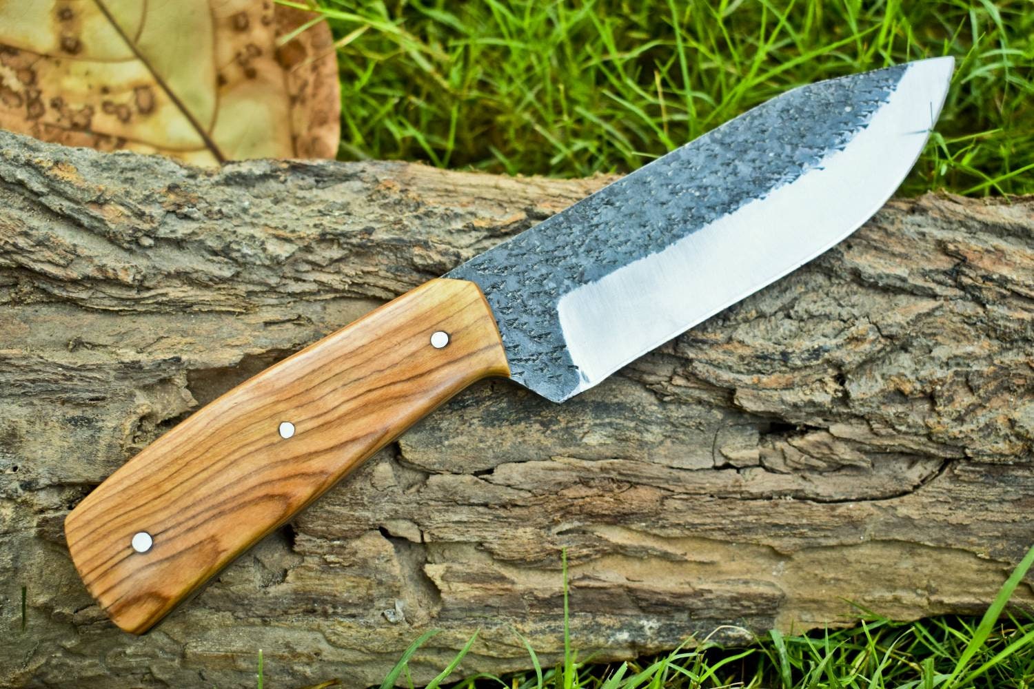 Bone Handle Skinner Knife With Leather Sheath,fixed Blade, Bushcraft ...