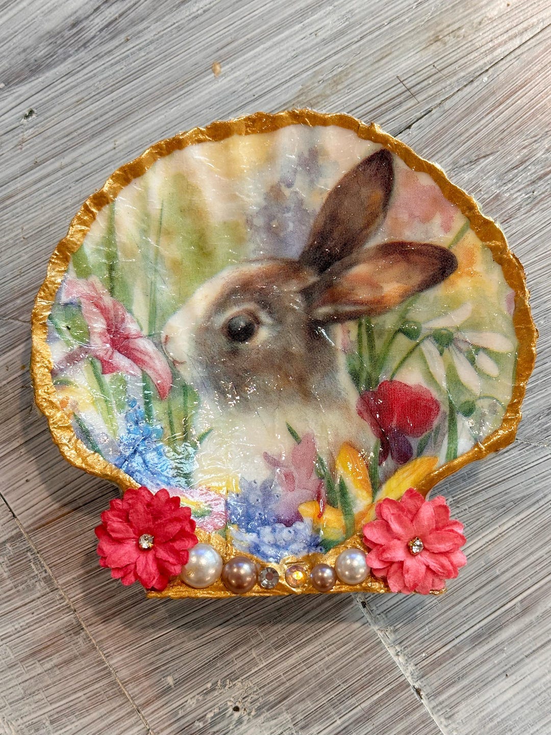 Easter Coastal Shell Decoupage Decor - Etsy