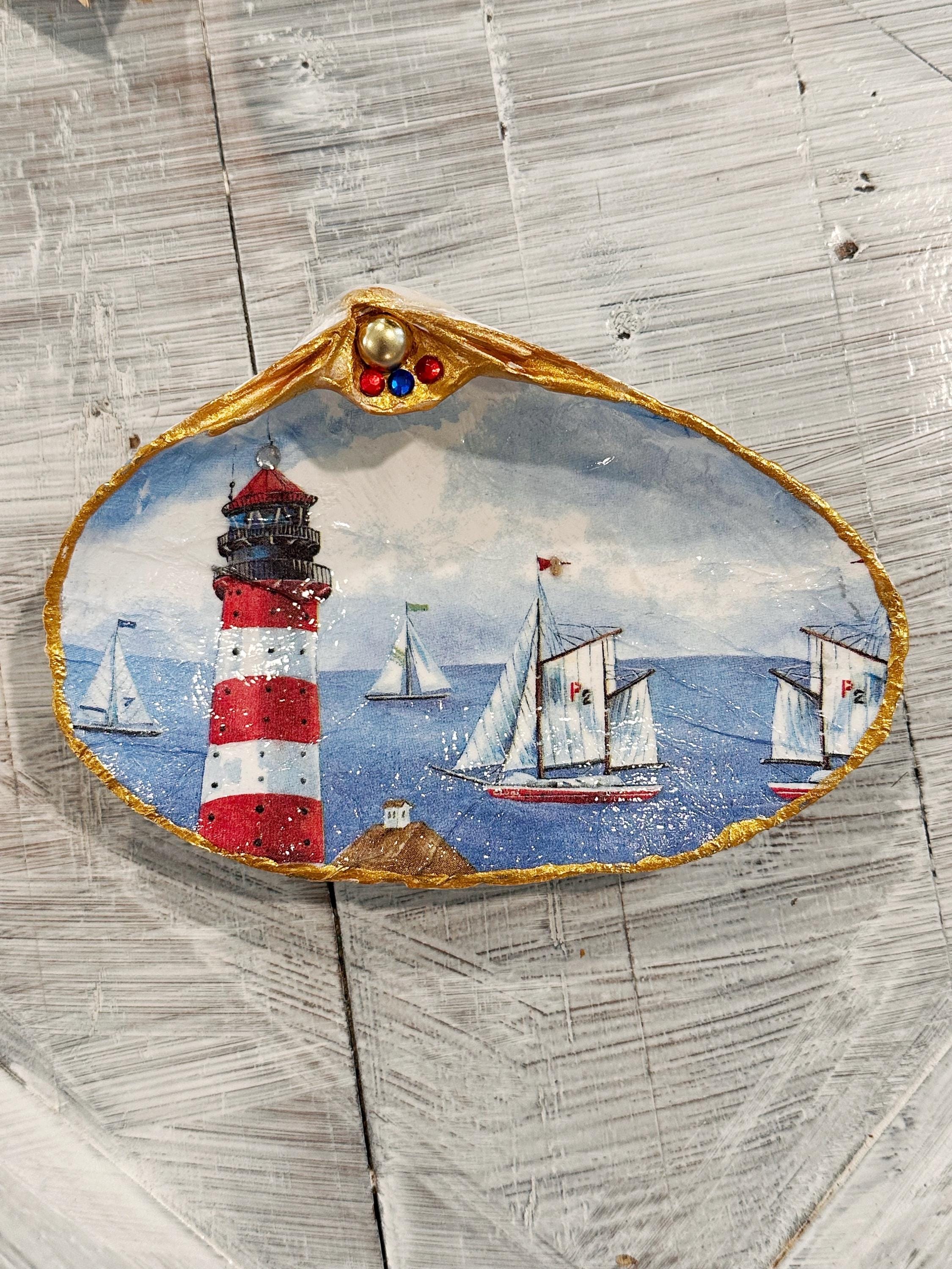 Coastal Clam Shell Decoupage Decor - Etsy
