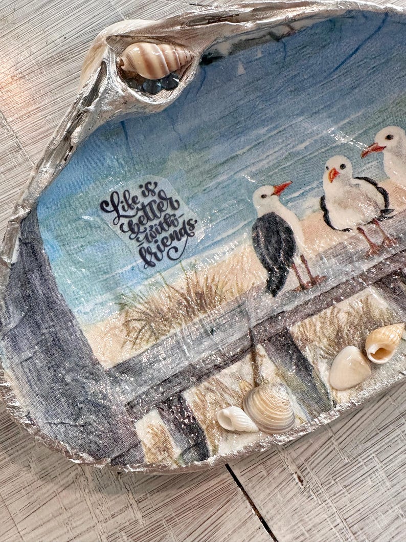 Coastal Clam Shell Decoupage Decor - Etsy