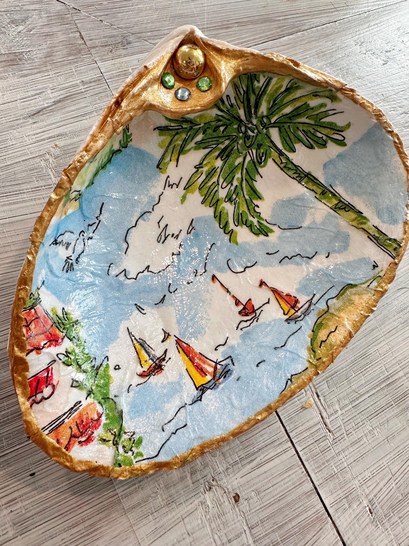 Coastal Clam Shell Decoupage Decor - Etsy