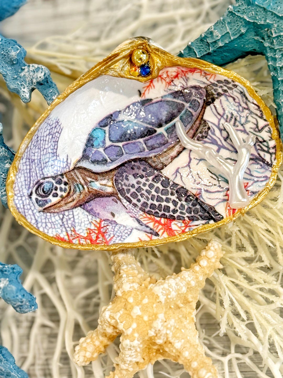 Coastal Clam Shell Decoupage Decor - Etsy