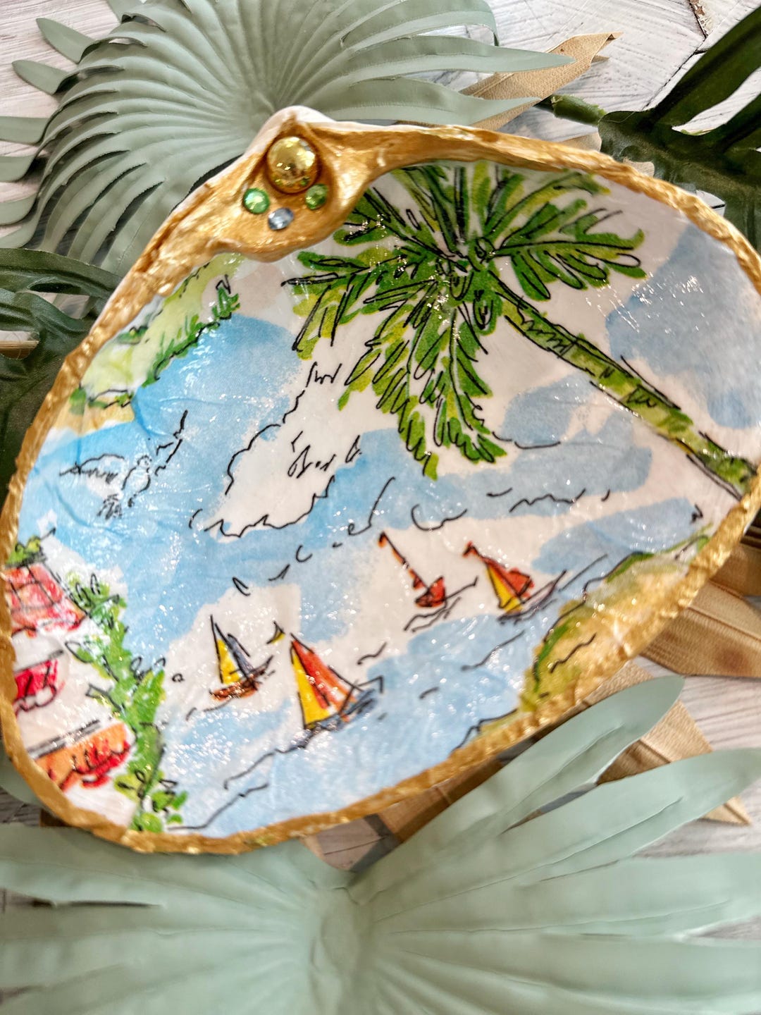 Coastal Clam Shell Decoupage Decor - Etsy