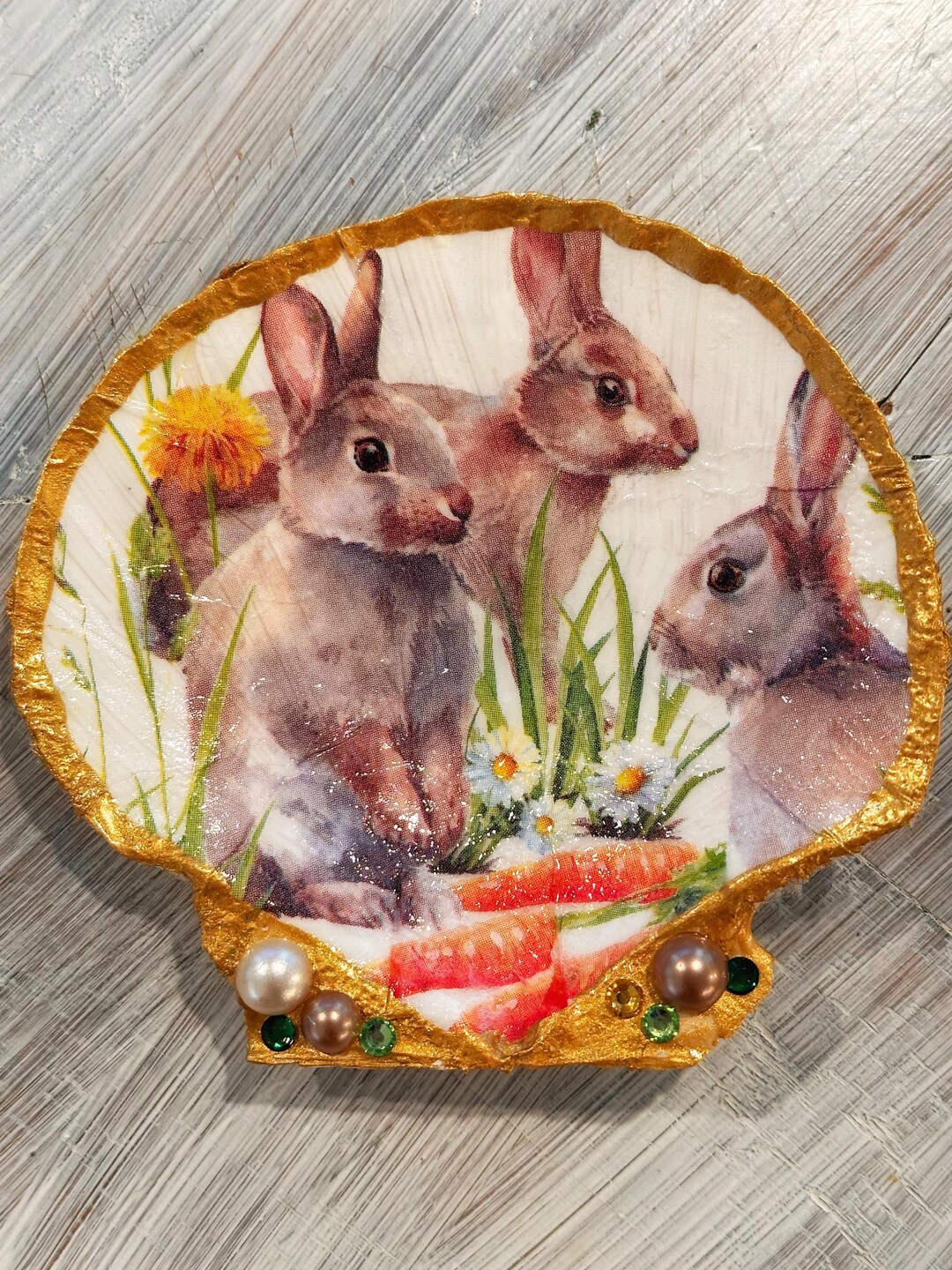 Easter Coastal Shell Decoupage Decor - Etsy