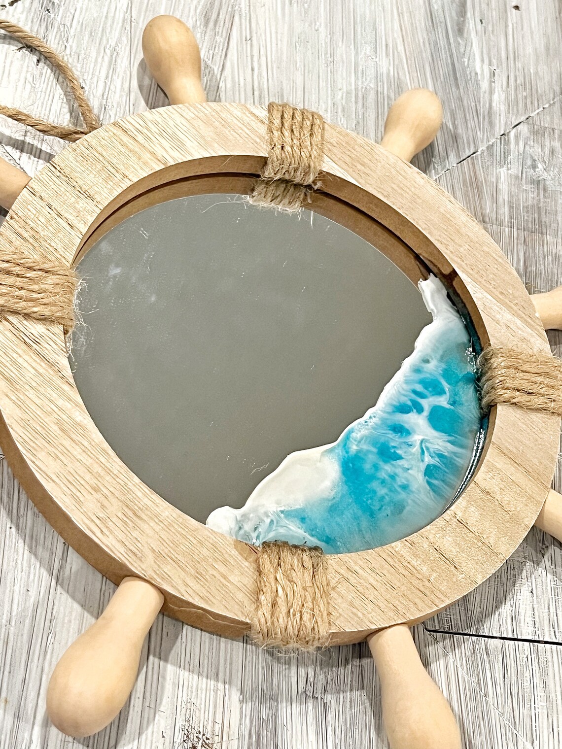 Nautical Ship Wheel Mirror 11 Inches - Etsy