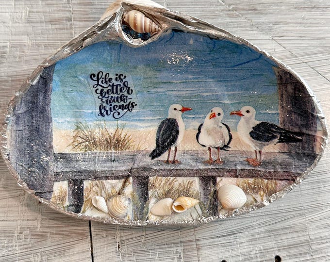 Coastal Clam Shell Decoupage Decor - Etsy