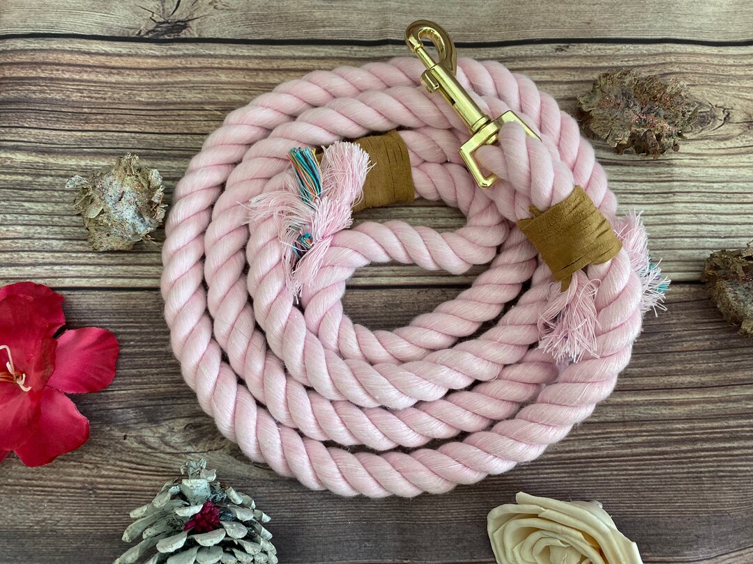 Blush Pink Rope Leash / Lightweight Dog Leash / Pink Dog Leash / Cat ...