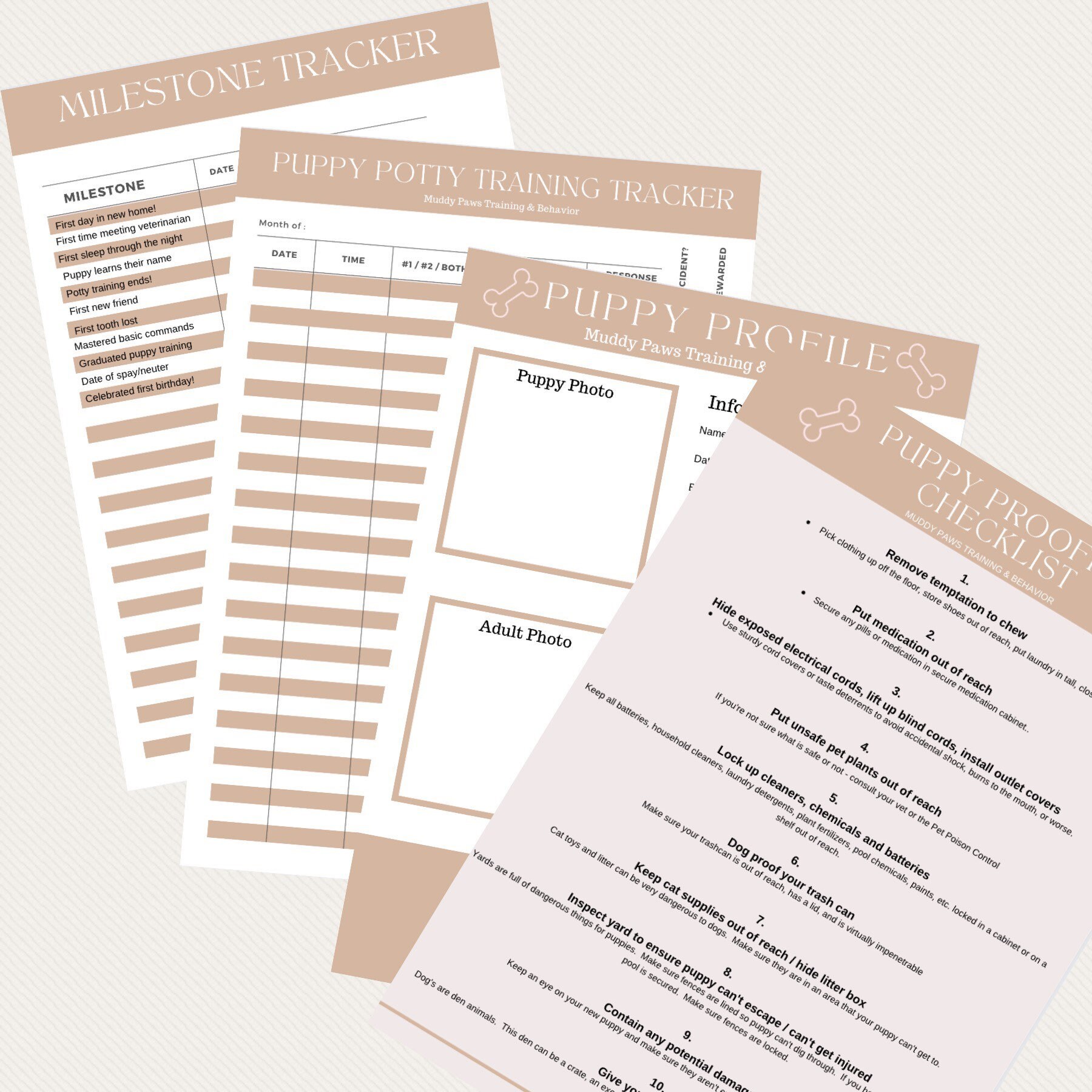 Bundle: Printable Pet Workbook Puppy Checklists Puppy | Etsy