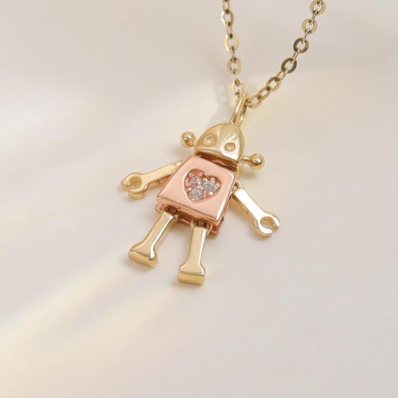 Handmade Robot Necklace - Etsy