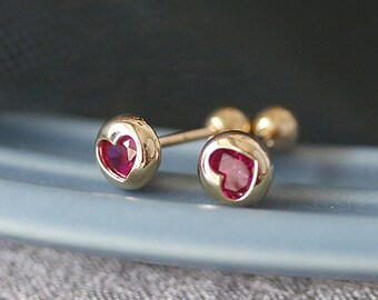 Solid Gold Screw Back Earrings | Etsy