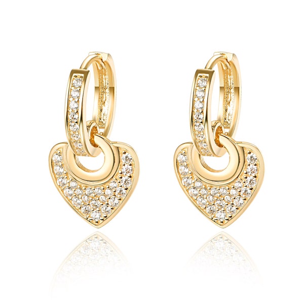 Heart Huggie Earrings - Etsy