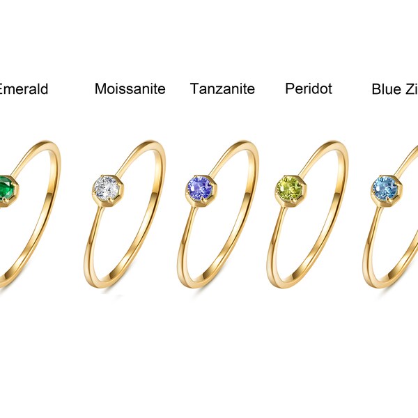 Gemstone Stacking Rings - Etsy