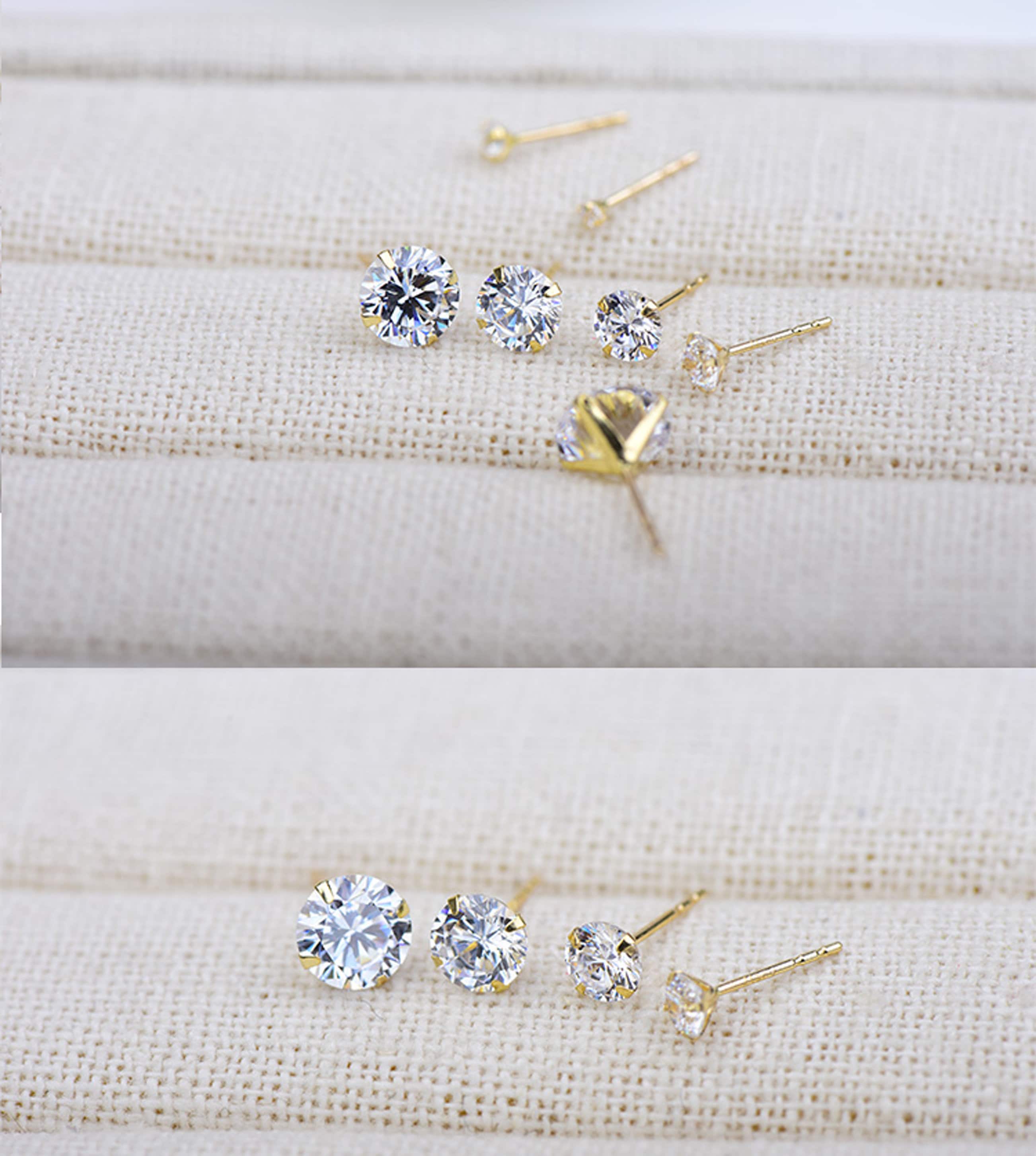 10K Solid Gold 2mm 3mm 4mm 5mm 6mm 7mm 8mm Super Tiny Cubic | Etsy