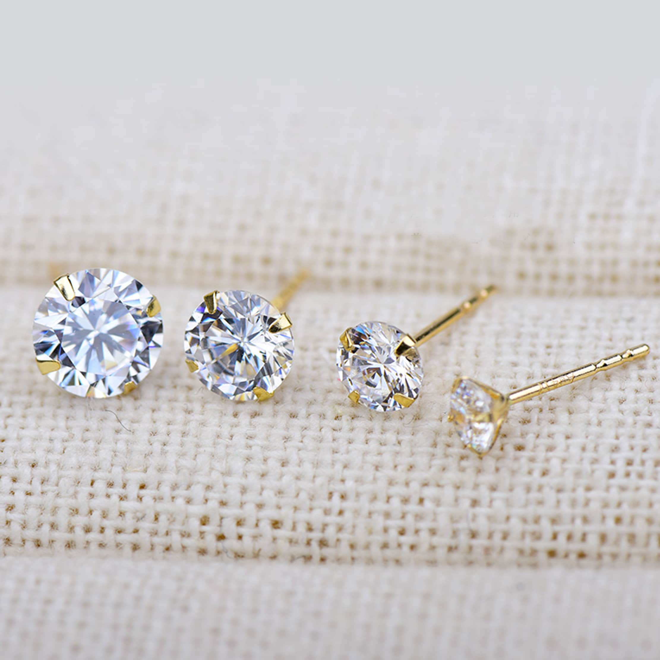 10K Solid Gold 2mm 3mm 4mm 5mm 6mm 7mm 8mm Super Tiny Cubic | Etsy