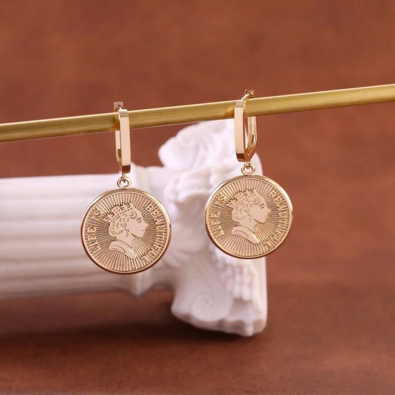 Dangle Coin Earrings - Etsy