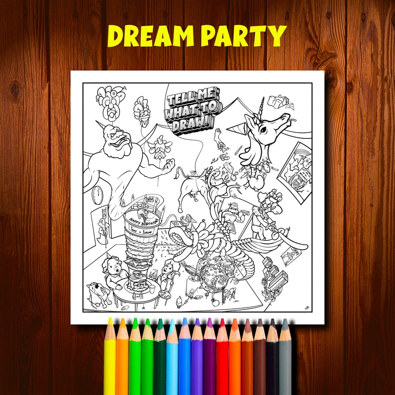 Tell Me What to Draw Coloring Pages PDF Download - Etsy