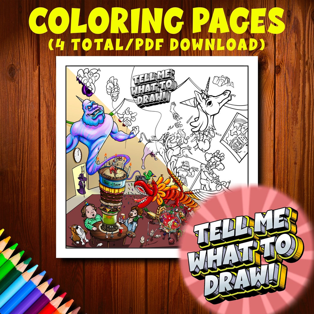 Tell Me What to Draw Coloring Pages PDF Download - Etsy