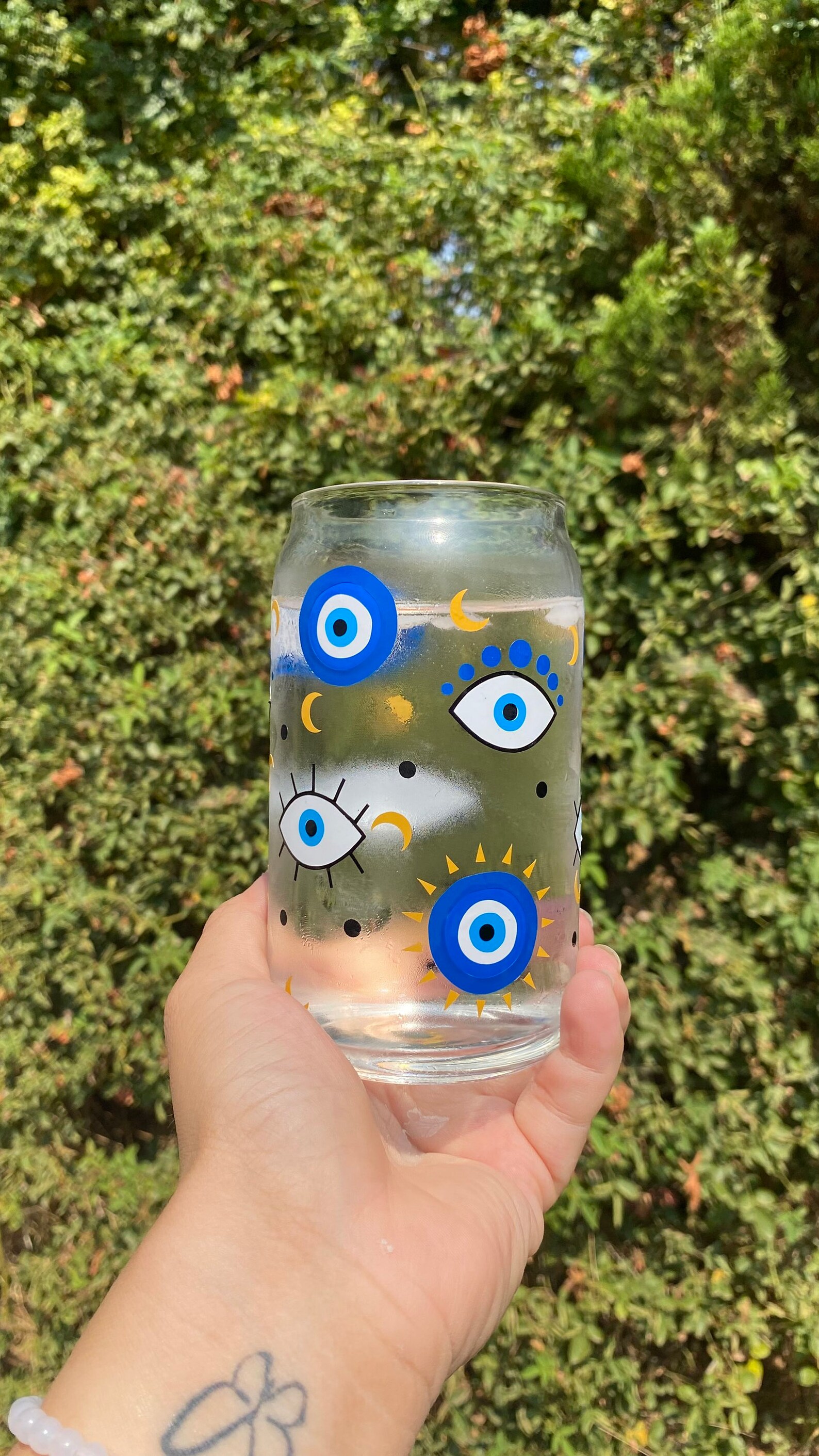 Evil Eye Beer Glass Evil Eye Cup Mal Ojo Cup Mal Ojo | Etsy