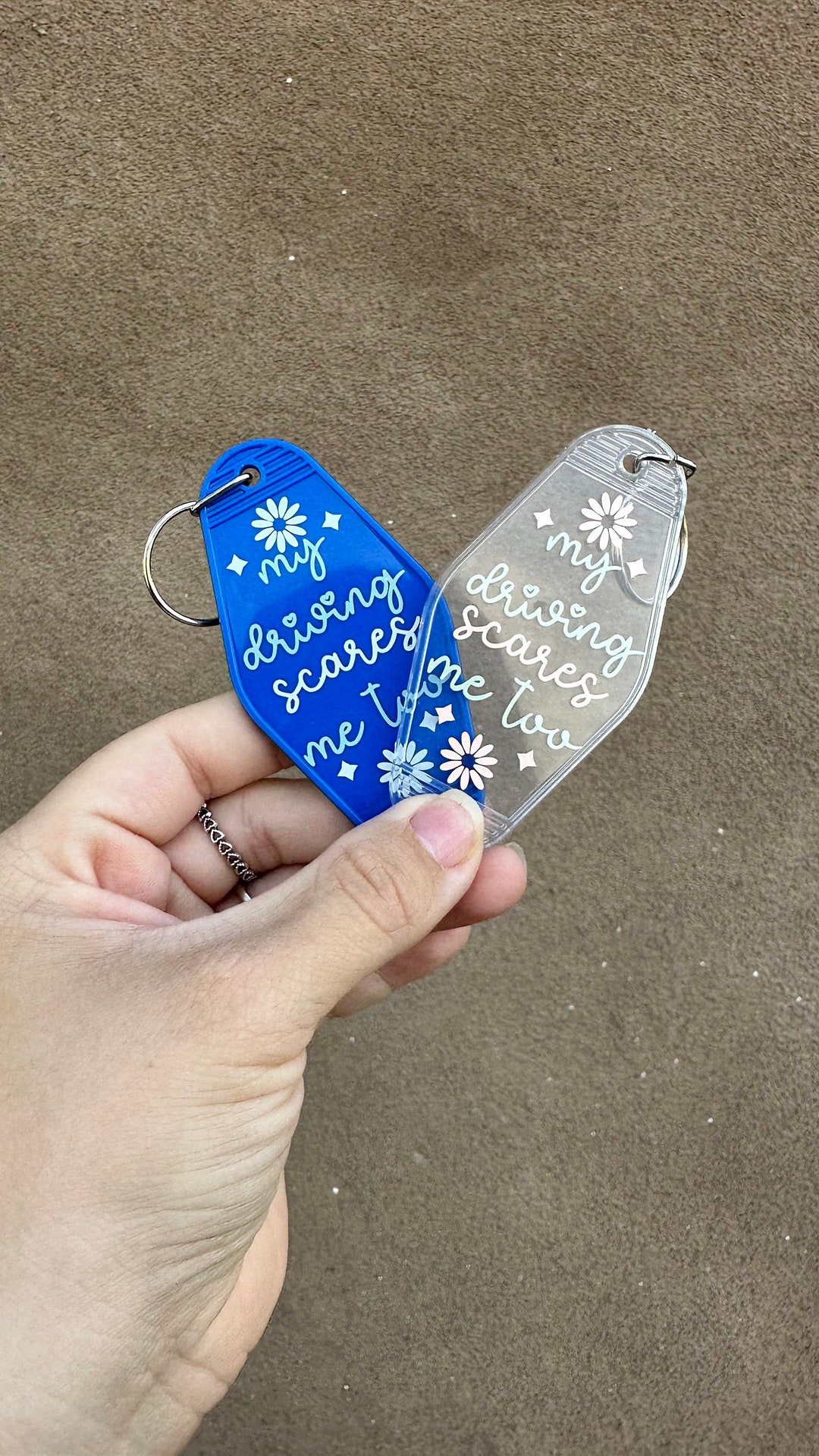 My Driving Scares Me Too, Motel Keychain, Keychains, Car Accessories ...