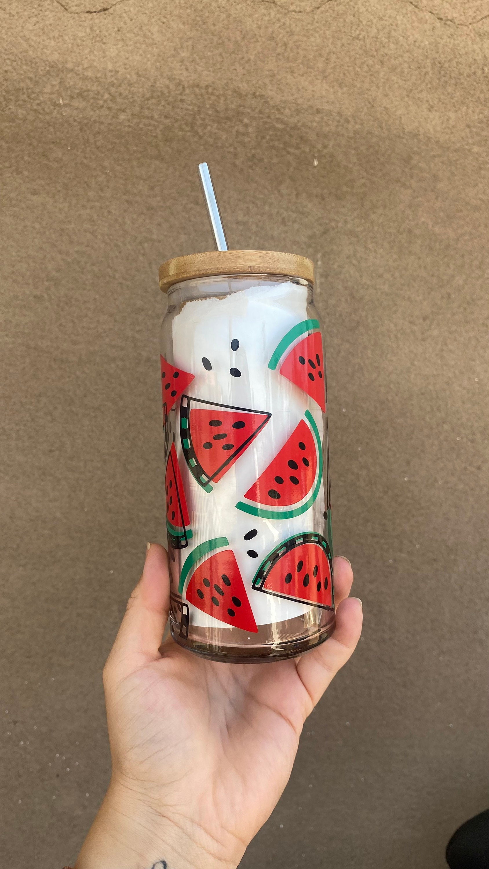 Watermelon Beer Glass Can Watermelon Glass Can Libbey Beer - Etsy