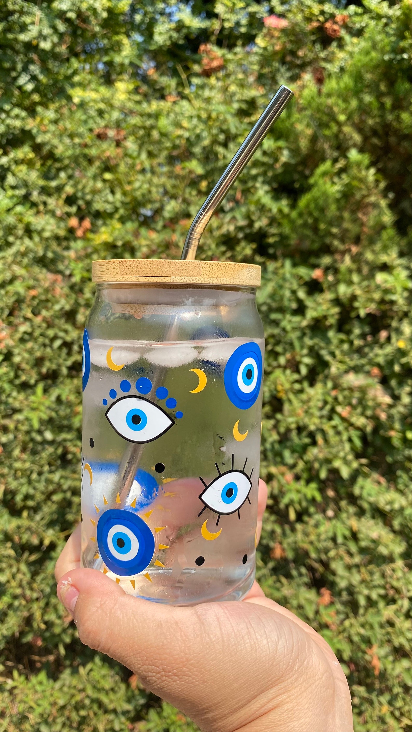 Evil Eye Beer Glass Evil Eye Cup Mal Ojo Cup Mal Ojo - Etsy