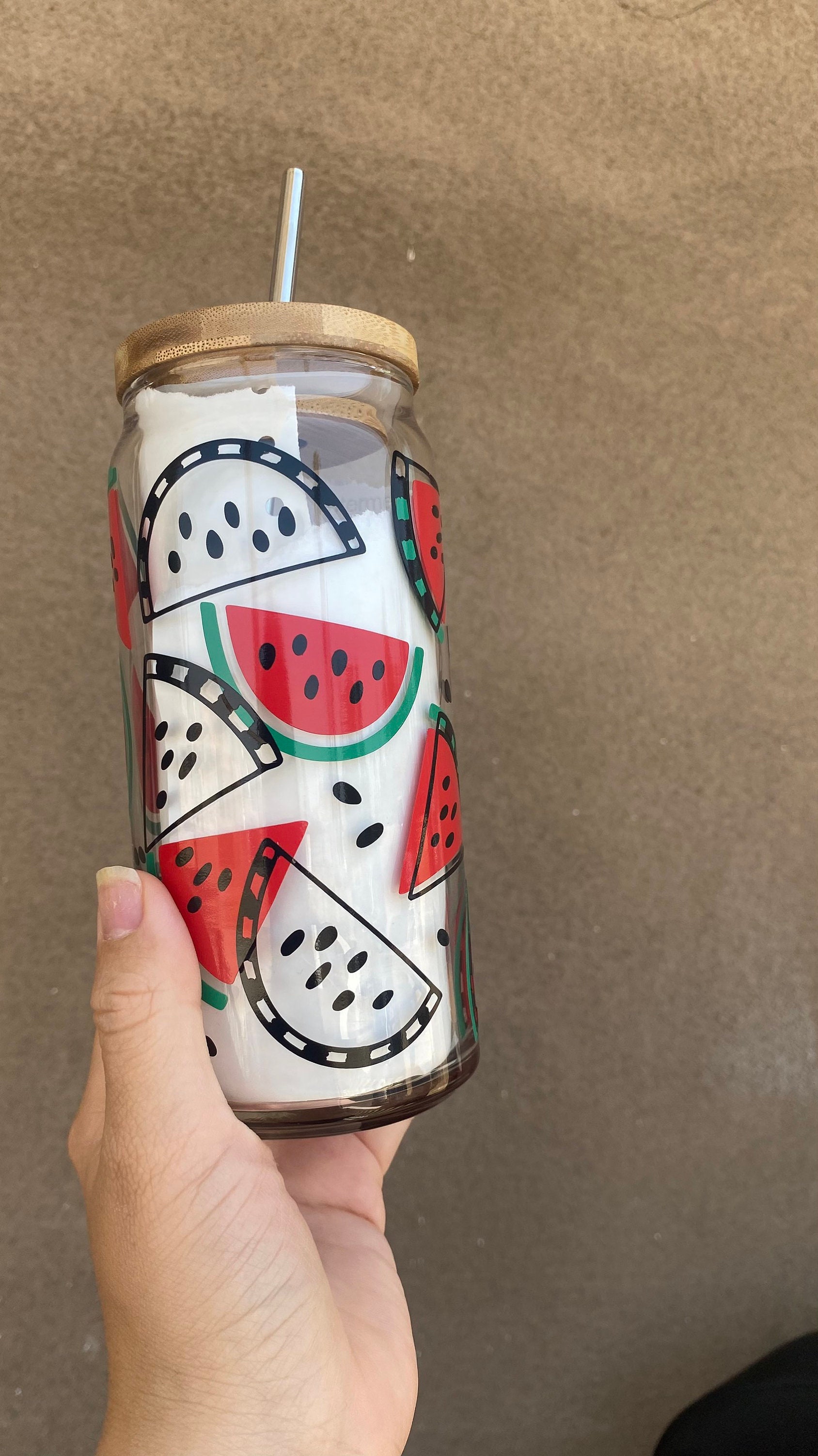 Watermelon Beer Glass Can Watermelon Glass Can Libbey Beer - Etsy