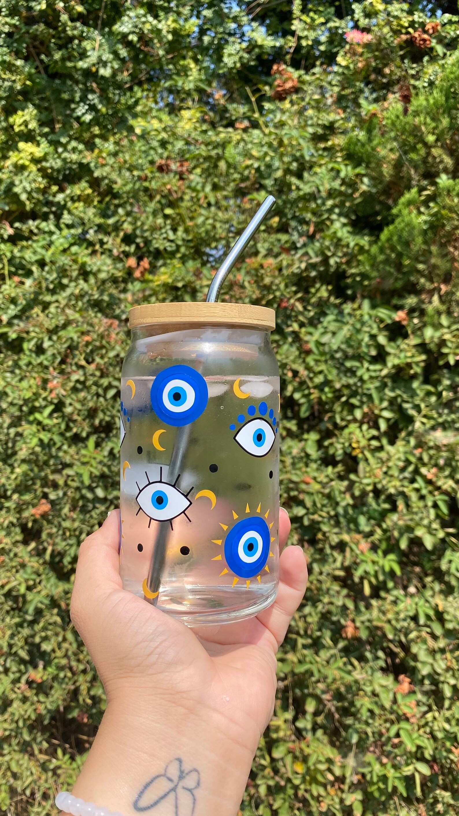 Evil Eye Beer Glass Evil Eye Cup Mal Ojo Cup Mal Ojo - Etsy