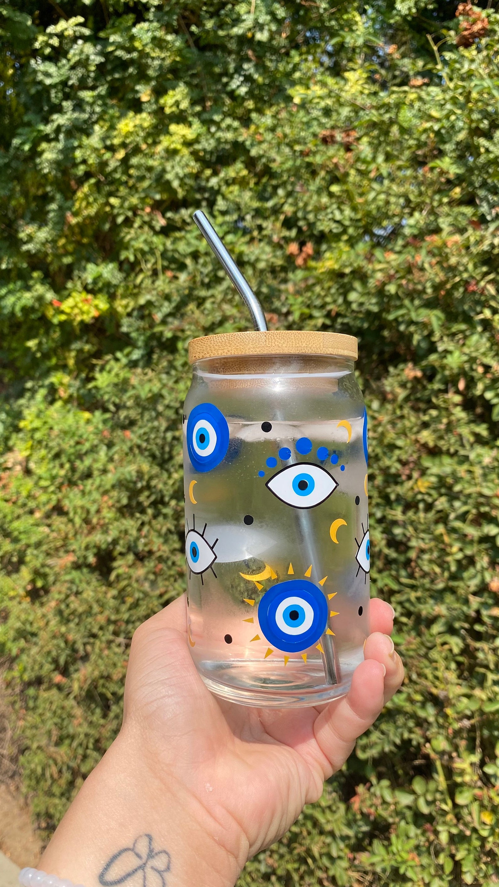Evil Eye Beer Glass Evil Eye Cup Mal Ojo Cup Mal Ojo | Etsy