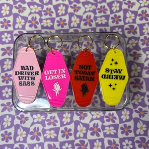 Bad Driver With Sass Motel Keychain, Keychains, Car Accessories, Key ...