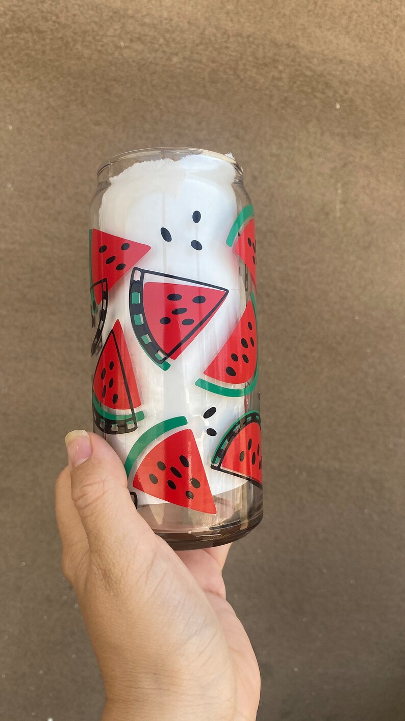 Watermelon Beer Glass Can Watermelon Glass Can Libbey Beer - Etsy