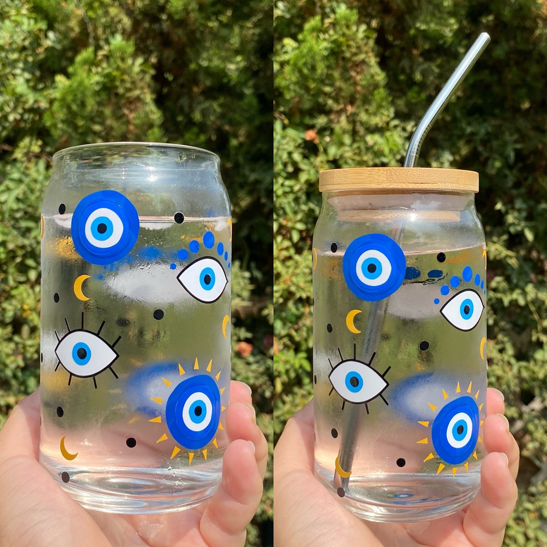 Evil Eye Beer Glass Evil Eye Cup Mal Ojo Cup Mal Ojo - Etsy