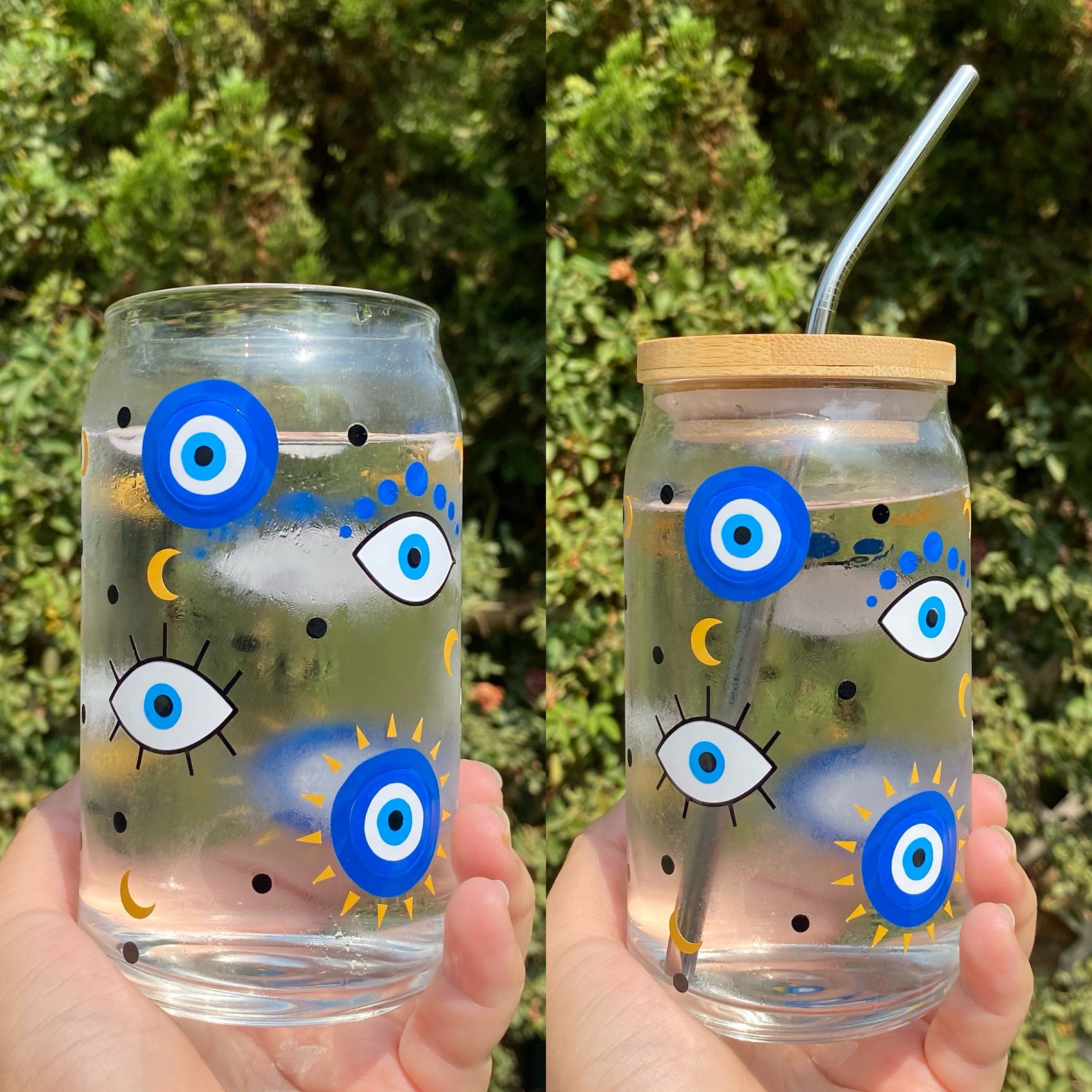Evil Eye Beer Glass Evil Eye Cup Mal Ojo Cup Mal Ojo - Etsy