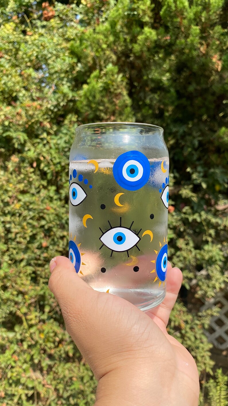 Evil Eye Beer Glass Evil Eye Cup Mal Ojo Cup Mal Ojo | Etsy