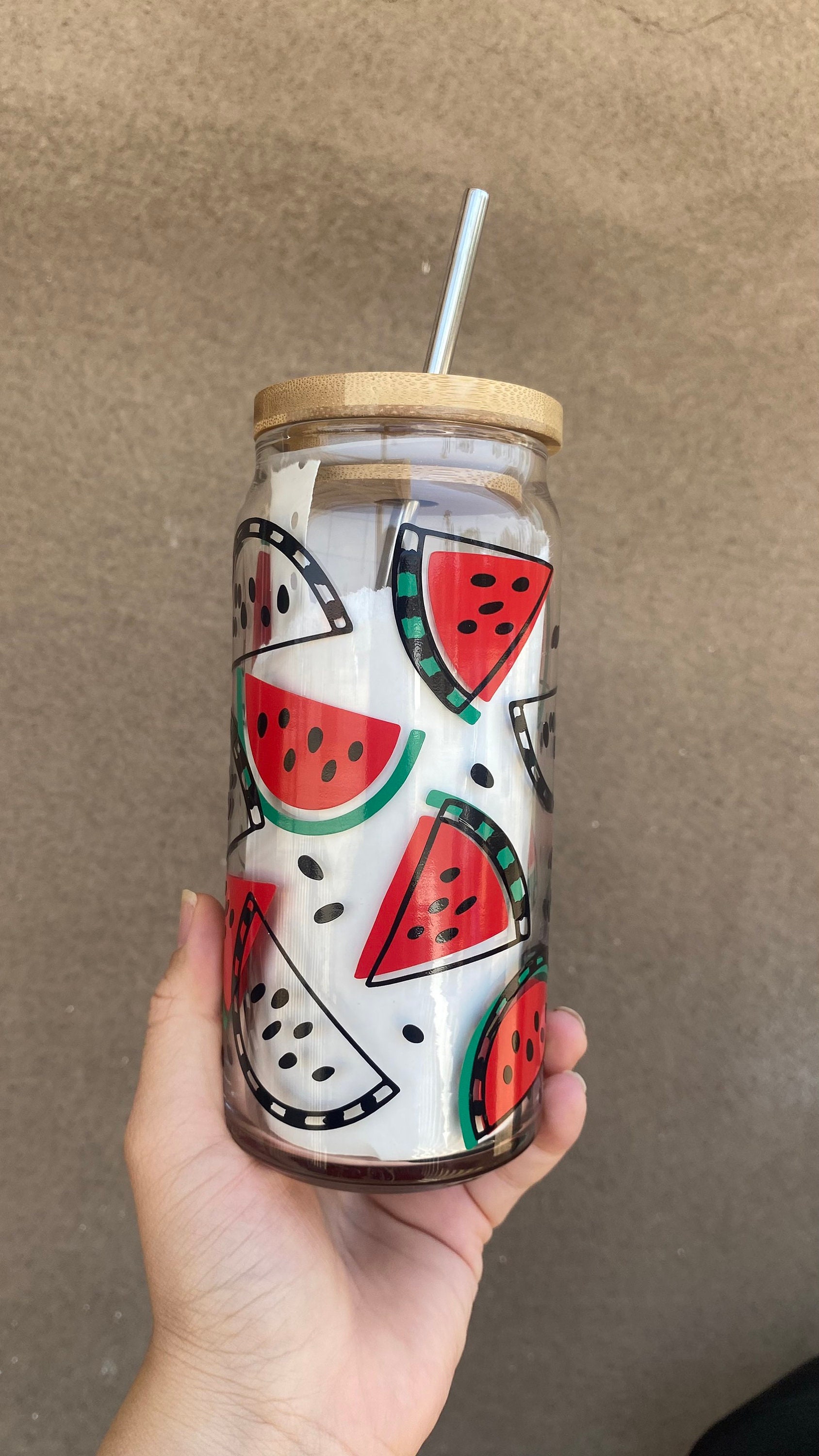 Watermelon Beer Glass Can Watermelon Glass Can Libbey Beer - Etsy