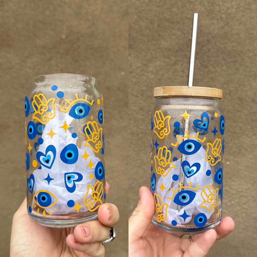 Valentine Evil Eye Beer Glass, Evil Eye Cup, Mal Ojo Cup, Mal Ojo ...