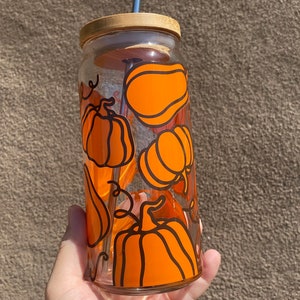 Pumpkins Beer Glass Can, Autumn Glass Can, Libbey Glass Can, Autumn ...