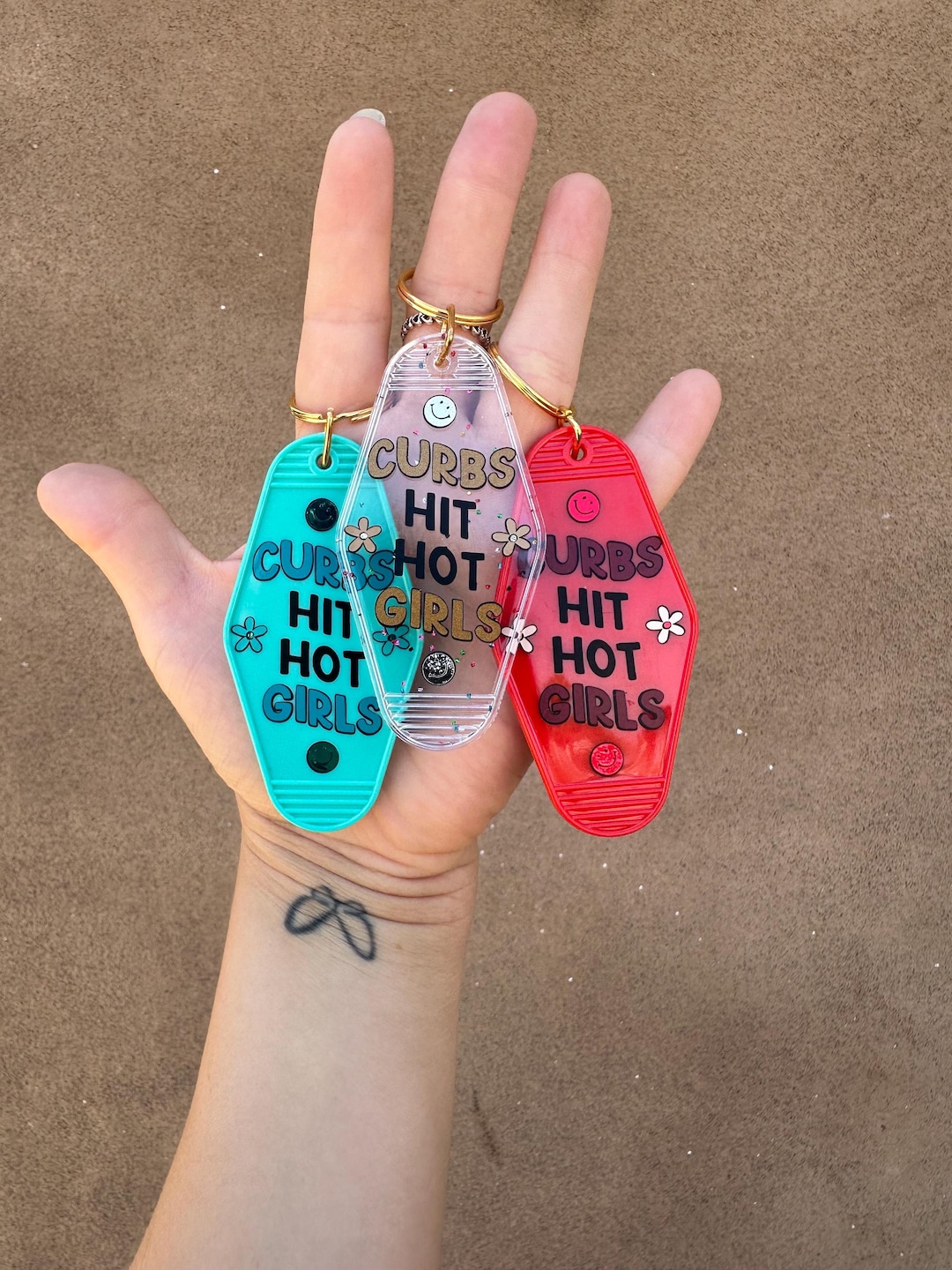 Curbs Hit Hot Girls, Motel Keychain, Keychains, Car Accessories, Key ...