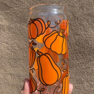 Pumpkins Beer Glass Can, Autumn Glass Can, Libbey Glass Can, Autumn ...
