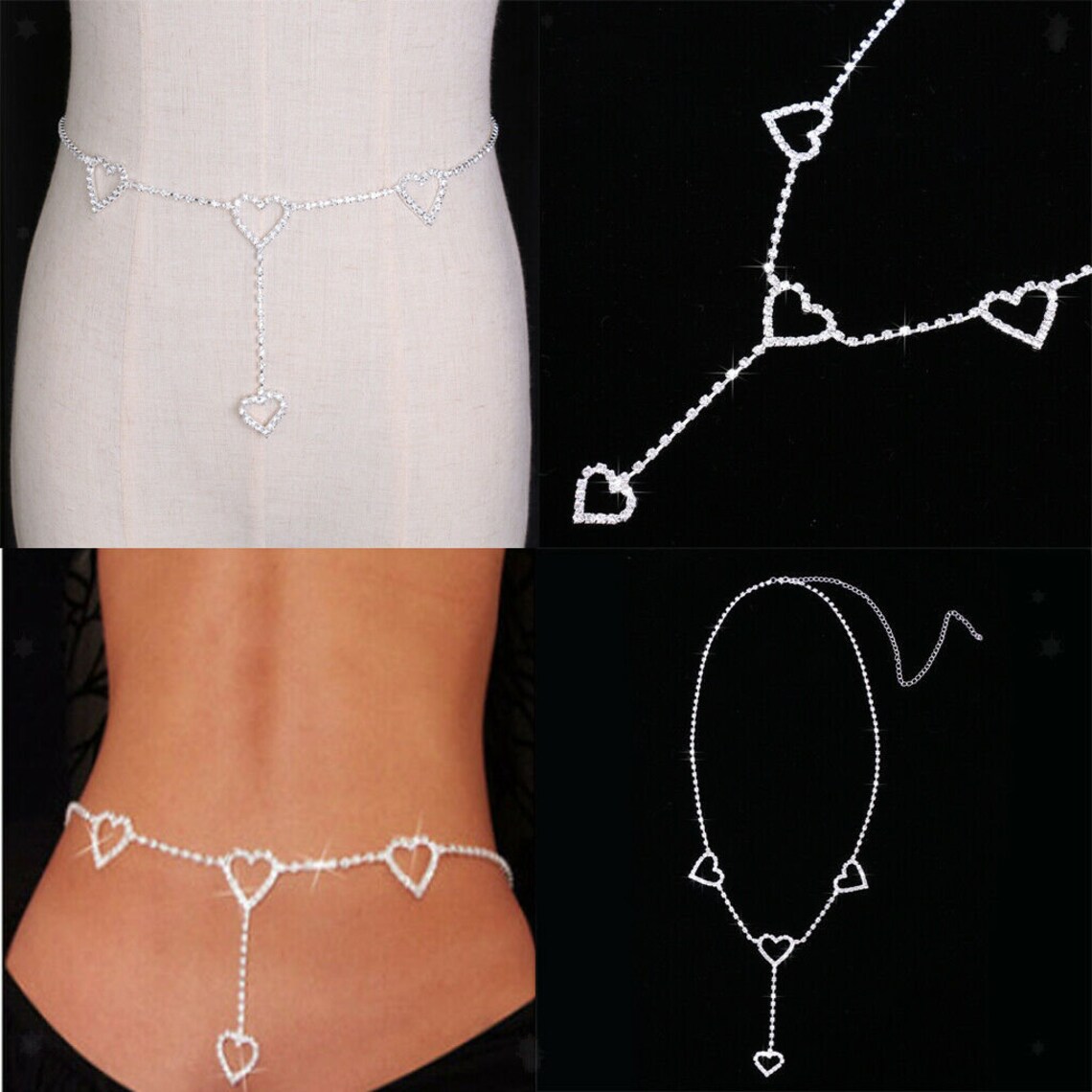 Hot Sexy Ladies Body Jewelry Accessories Silver Crystal Waist Etsy