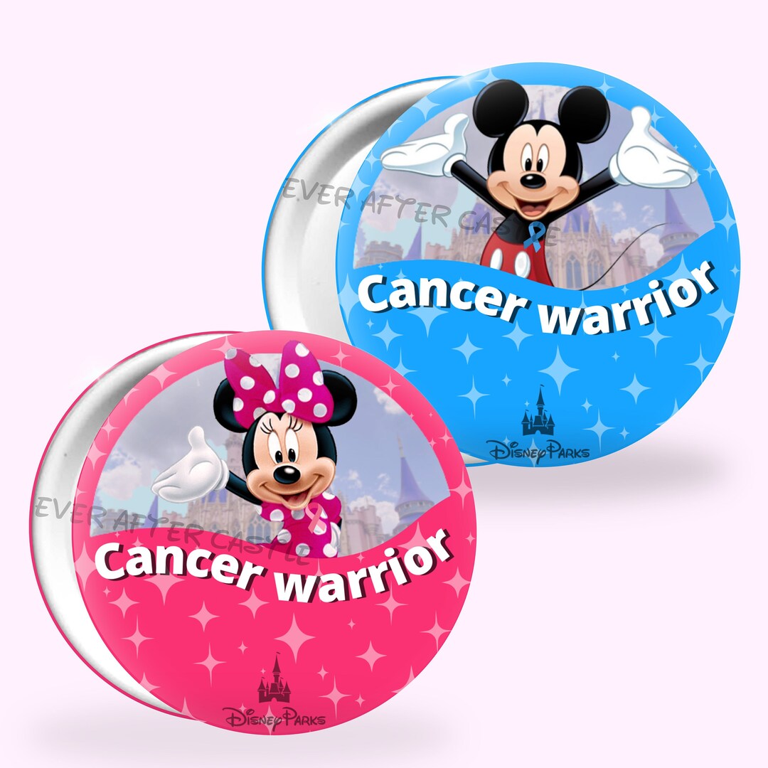 Cancer Warrior Mickey and Minnie Disney Button - Etsy