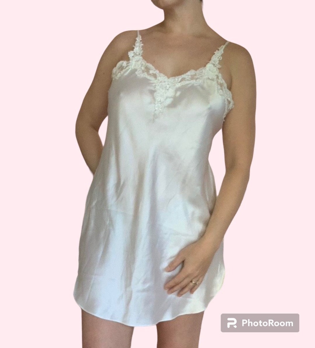 White Satin Dress Lace Coquette Dollette Dollcore Doll M - Etsy