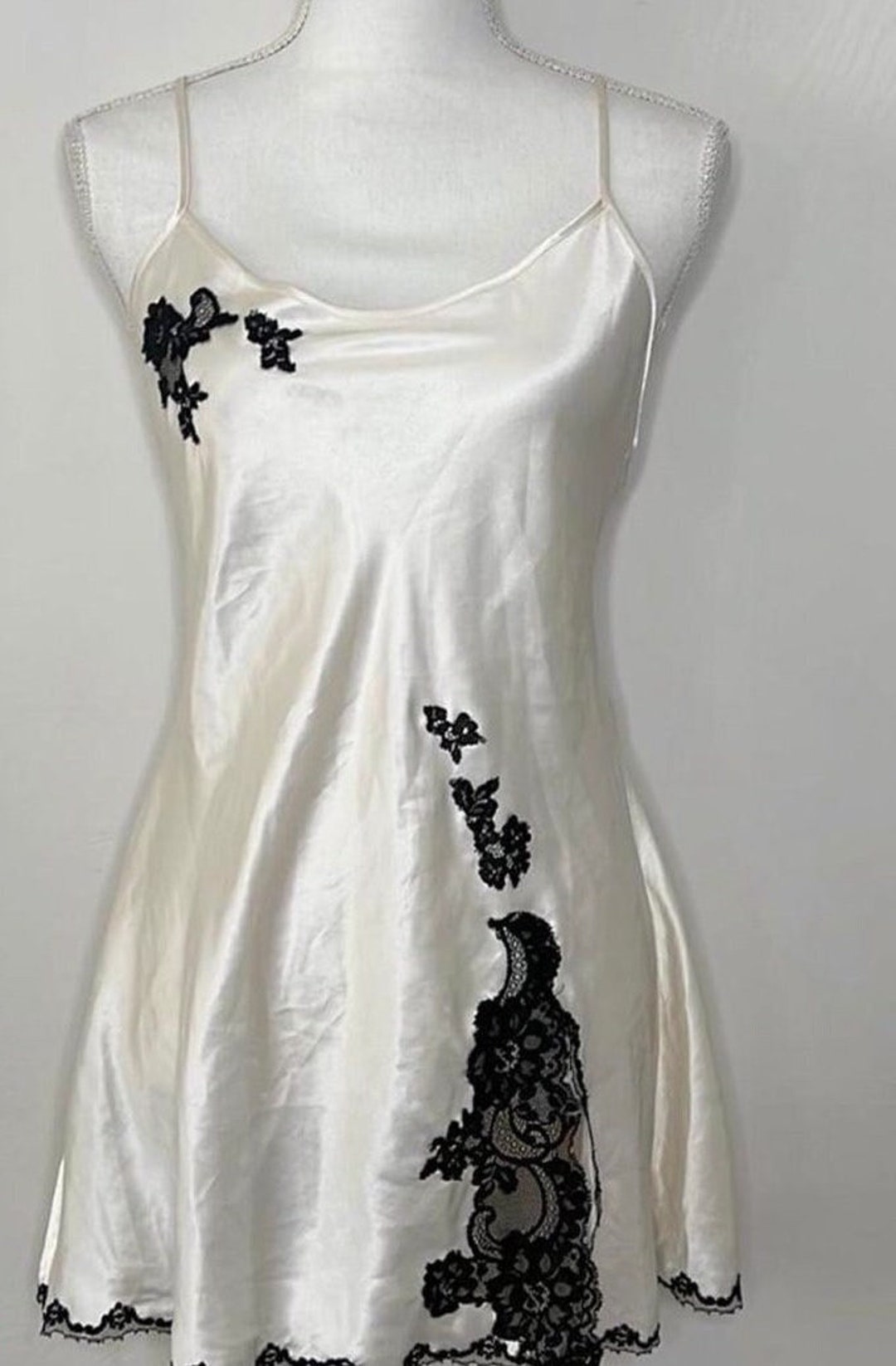 White Black Victorias Secret Satin Dress Lace Coquette Dollette ...