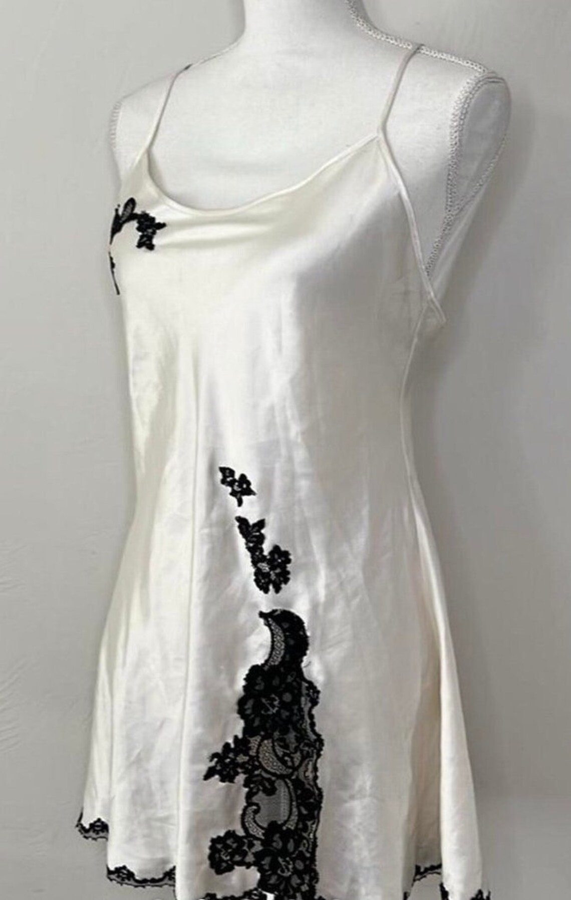 White Black Victorias Secret Satin Dress Lace Coquette Dollette ...