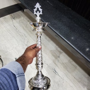 BIS HALLMARKED 925 Silver Kuthu Vilakku Diya/lamp Pure Silver Gift ...