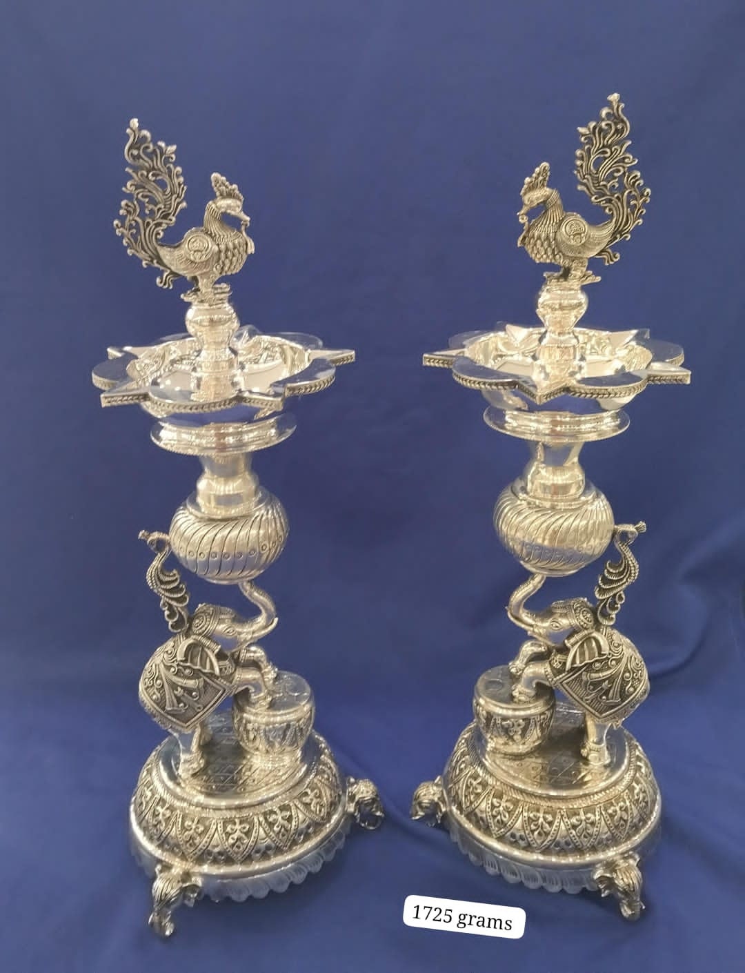 BIS HALLMARKED 925 Antique Silver Kuthu Vilakku Diya/lamp Pure Silver ...