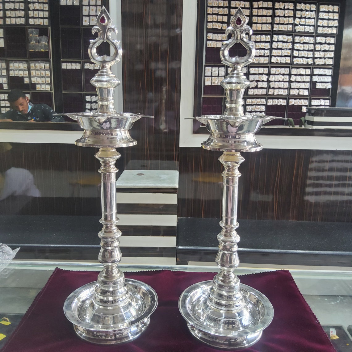 100% Pure Silver 100 Percent Handmade Silver Kuthu Vilakku - Etsy