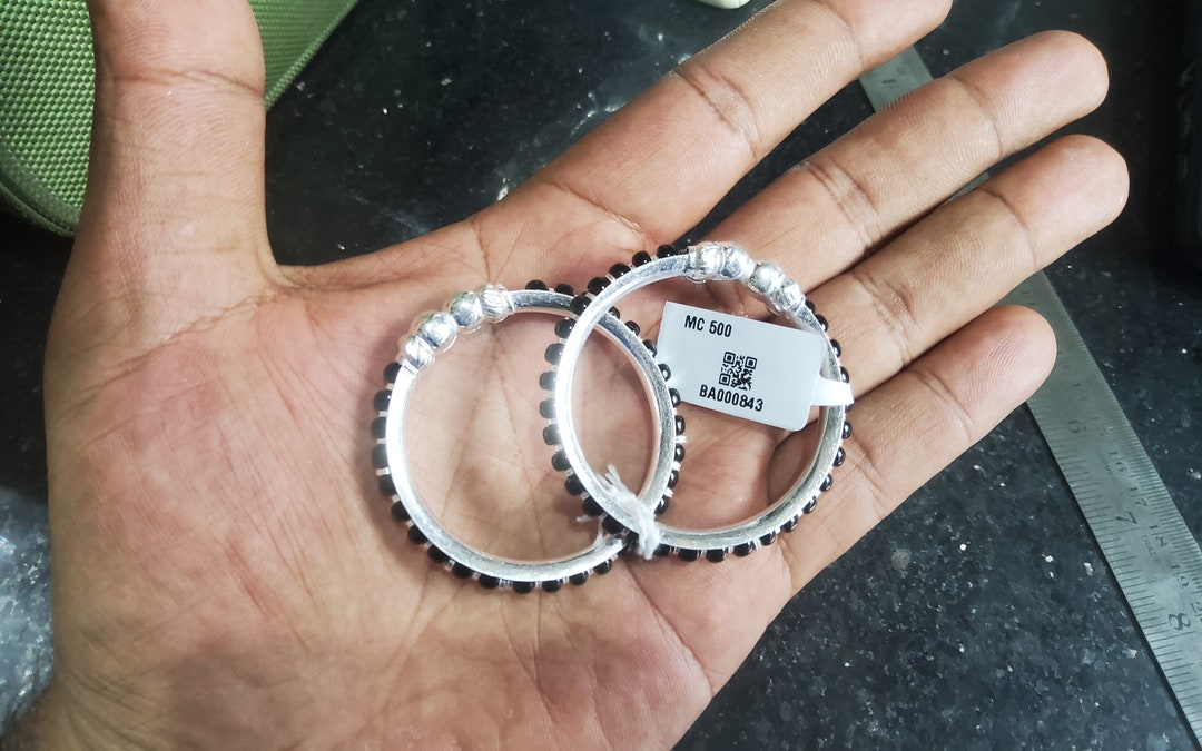 BIS Hallmarked Silver Bangle 925 Silver Purity 22k Silver Silver ...