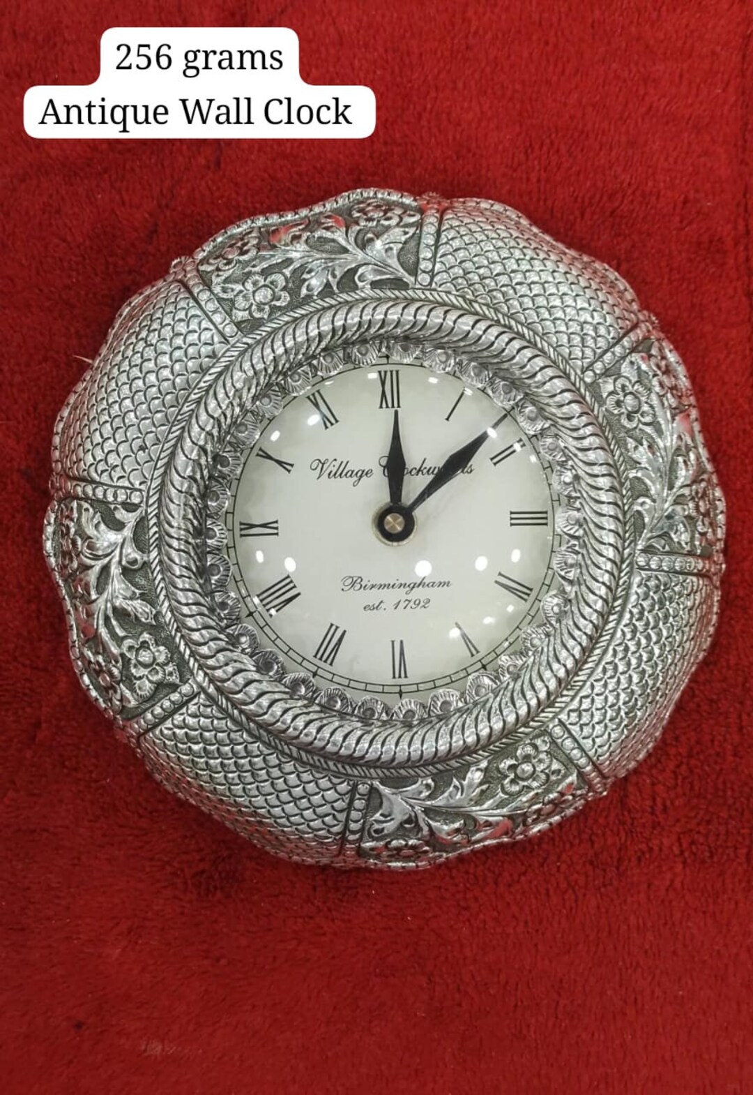 BIS HALLMARKED 925 Antique Silver Wall Clock Pure Silver Gift Items ...