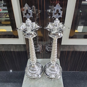 BIS HALLMARKED 925 Silver Kuthu Vilakku Diya/lamp Pure Silver Gift ...
